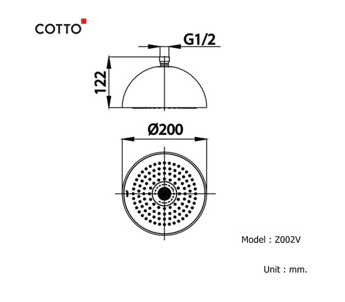 หัวฝักบัวก้านแข็ง COTTO รุ่น Z002V-BL พร้อมลำโพงบลูทูธ – Grand Tile HuaHin